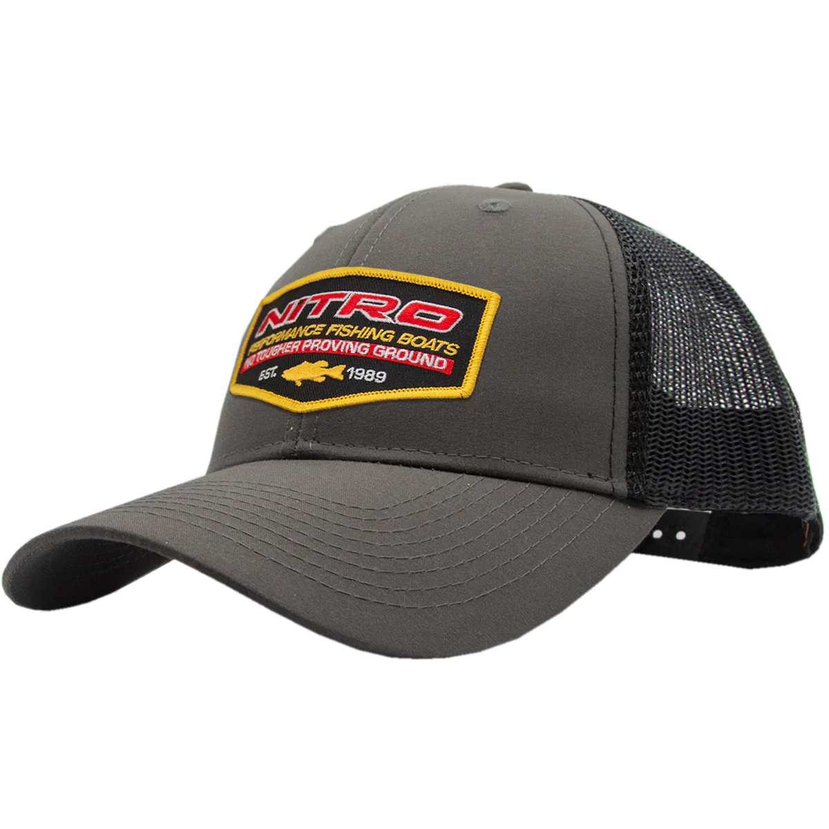 Nitro - Charcoal/Black Mesh Patch Cap – Anglers Choice Marine Tackle Shop